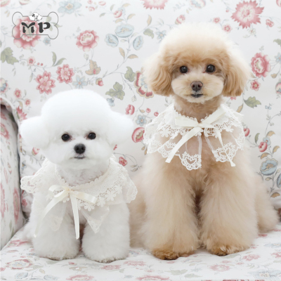 韩代宠物猫狗蕾丝花朵系带斗篷