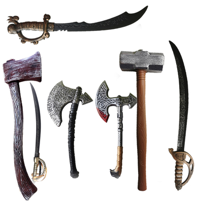 万圣节斧头大锤子小孩玩具cos塑料道具海盗刀战斧儿童表演铁仿真