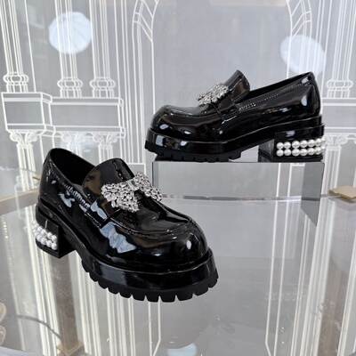 Cimior意大利轻奢女鞋 25秋厚底蝴蝶钻乐福鞋 吊牌价3280 CL25120