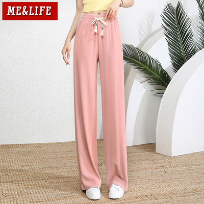 高腰裤窄版春夏装长裤显瘦阔腿裤