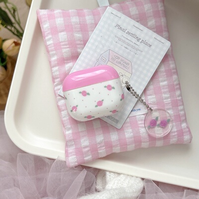 塔成 适用于ins韩系撞色波点玫瑰适用airpods4耳机套pro二代airp