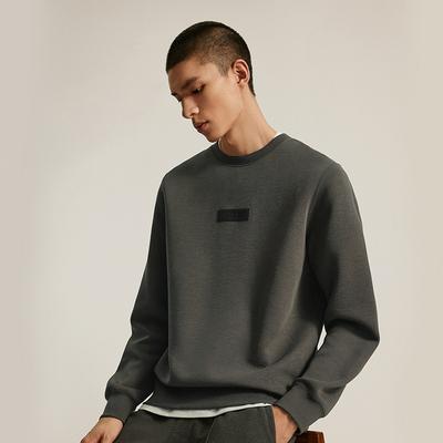 李宁卫衣冬男韦德系列舒适时尚常规圆领套头无帽卫衣AWDU283-B品