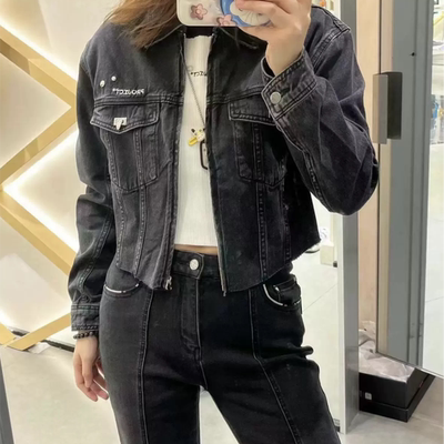 中国李宁系列女子时尚潮流休闲百搭贴身舒适牛仔外套AJDT730-B品