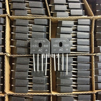 全新直插扁桥整流桥 KBU608 DIP-4 整流器 桥堆6A 800V 4脚