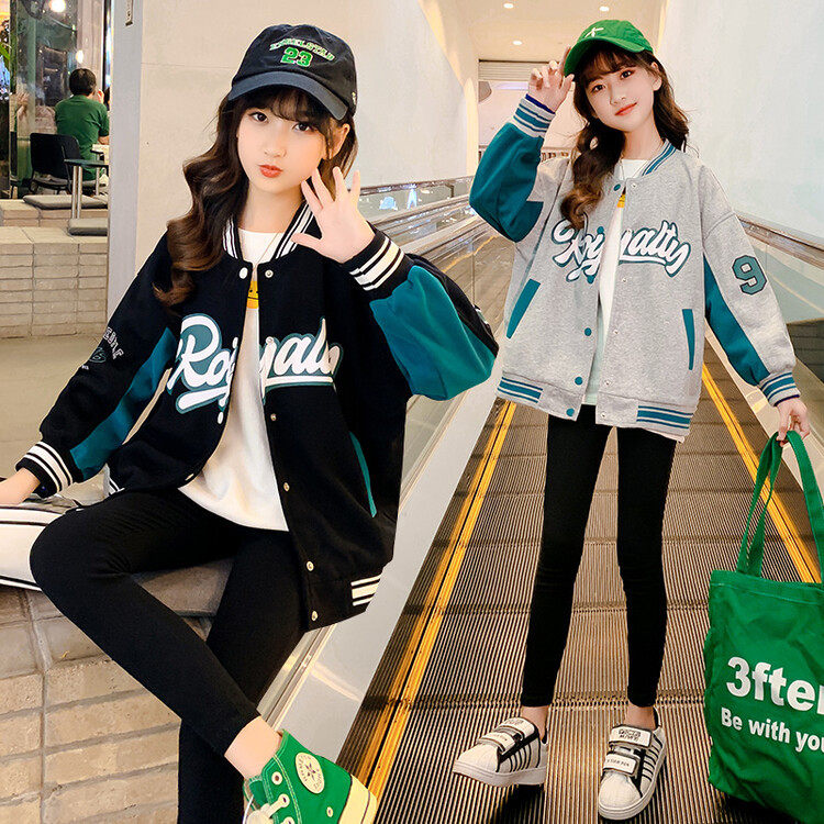 春秋女童薄外套儿童女款洋气上衣女宝衣服时髦炸街秋装中童棒球服