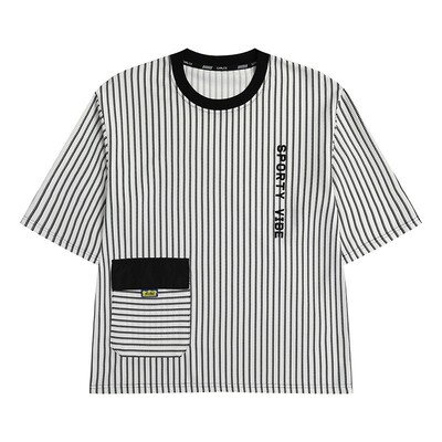 超大号肥佬胖哥个性条纹短袖体恤