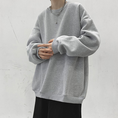 休闲卫衣男2026新款简约百搭时尚vibe大码加绒长袖秋冬宽松体恤衫