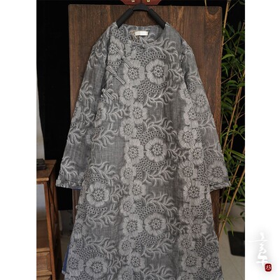 言午葵冬季新款新中式苎麻