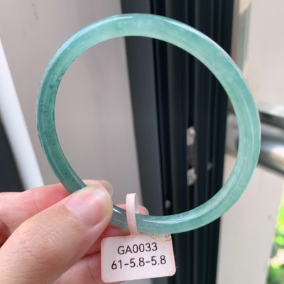 6162危料手镯天然翡翠a货冰种叮当镯男人手镯自然光实拍送证书