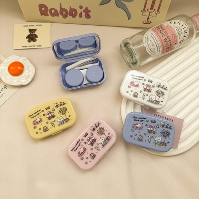 像鱼可爱卡通～小众简约隐形眼镜盒小巧便携美瞳护理伴侣盒B109