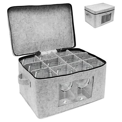 Wine Glass Storage Organizer Stackable Felt Stemware