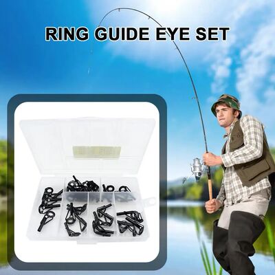 40x Fishing Rod Line Guides Eyes Sets Tip Top Ring Circle