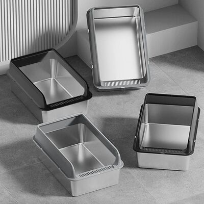 Stainless Steel Litter Box Anti Splashing Odorless Easy to