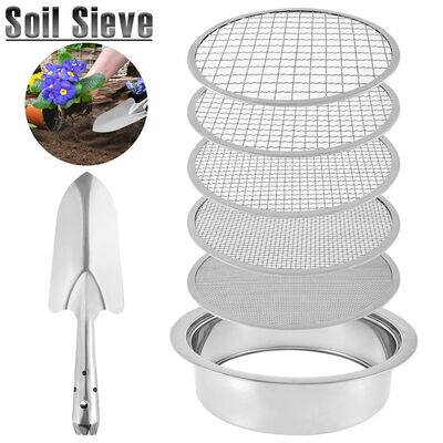 Stainless Steel Soil Sieve Interchangeable Meshes Set