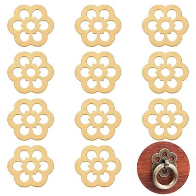 12pcs Brass Backplate Washers Flower Shape Flat Washers 1.3