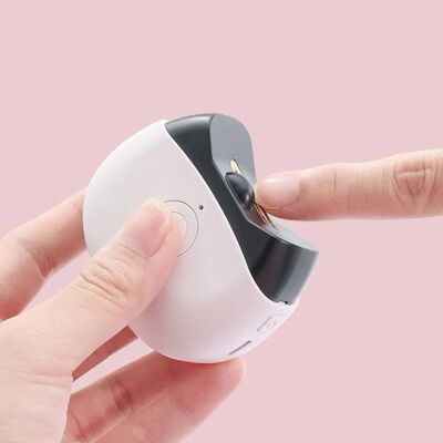Portable Mini Electric Nail Clipper Polisher With Light Low