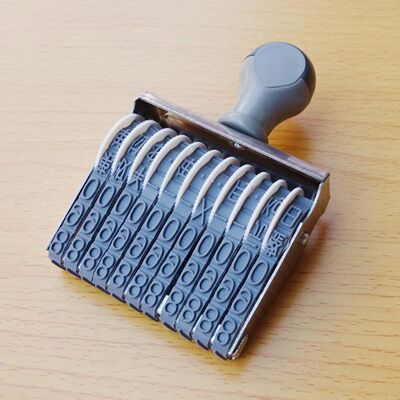 Rubber Number Stamp 11 Bands Rolling Wheel for DIY Craft