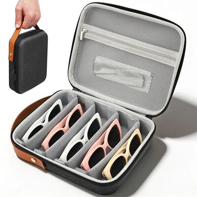 5 Compartment Adjustable Glasses Storage Box Portable