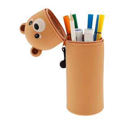Soft Silicone Pencil Case 2 in 1 Cute Silicone Animal Pen