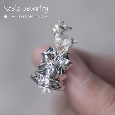 原创小羊铃铛925纯银雪花吊坠