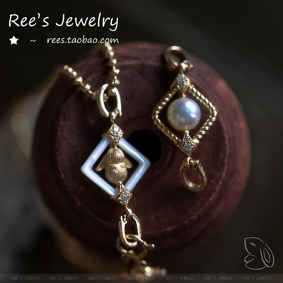 原创独家兔兔18k金万能扣DIY吊坠