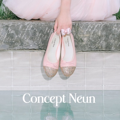 Concept Neun Every Girl's系列拼接粉色亮片圆头芭蕾单鞋
