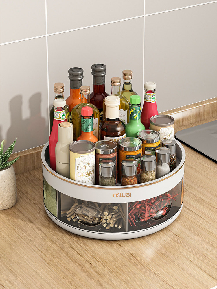 Kitchen Seasoning Box Integrated Multi-Grids Seasoning Storage ...