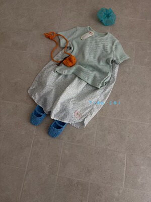 甜菜女童短袖T恤26555碎花棉布七分裤薄裤凉快夏季裤子26201