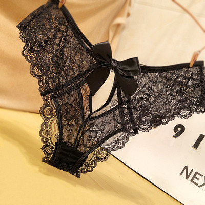 火辣镂空中腰蕾丝内裤女买4减15