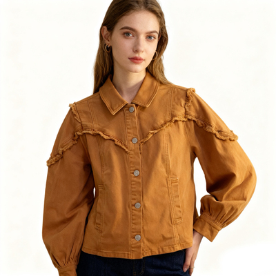 GG9634任3件包邮外贸欧美女士外套新款翻领毛边宽松大码胖MM上衣