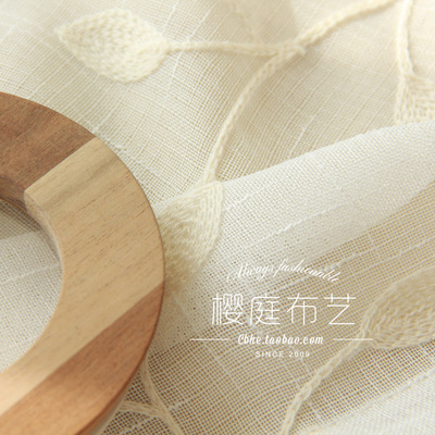 窗帘mona莫纳田园风格花枝配纱