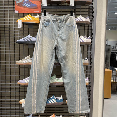 ADIDAS阿迪达斯三叶草男裤2025秋款运动休闲直筒牛仔裤长裤JY6292