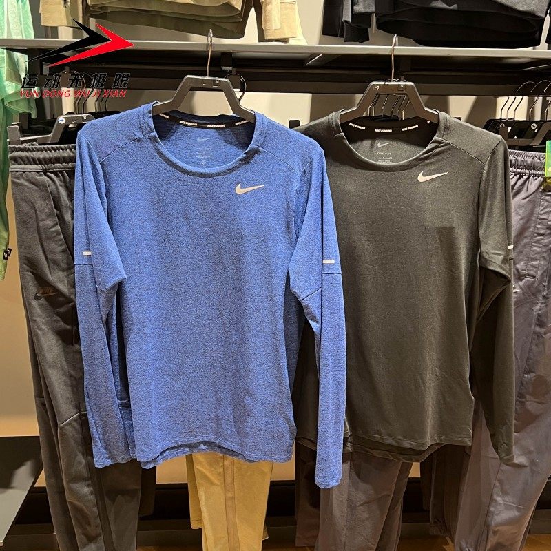 耐克男装2022秋新款运动健身跑步速干透气圆领T恤 DD4755-010-451_虎窝淘
