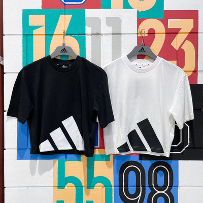 ADIDAS阿迪达斯女装2025夏新款宽松短款圆领短袖T恤JG8736 JG8737