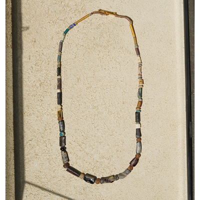 驻足. 匿名收藏.古董珠编绳与银镀金项链