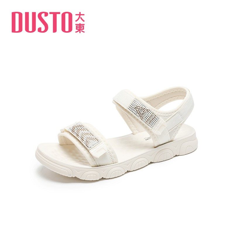 DUSTO大东22夏季休闲便捷魔术贴低跟平底沙滩运动凉鞋女鞋22X5017_虎窝淘