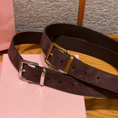 麂皮绒针式正皮腰带简约式