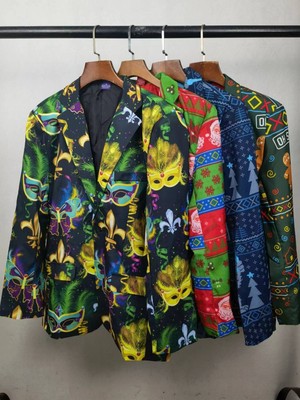 港风印花嘻哈痞帅复古便服单西