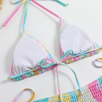 Triangle bikini swimsuit for women with split lapels