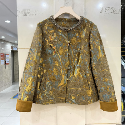 千秀丽人8830亮片刺绣花短外套