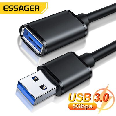 Essager USB Extension Cable USB3.0 2.0 Male to Female Extender Cord For Smart TV PS4 Xbox One Laptop