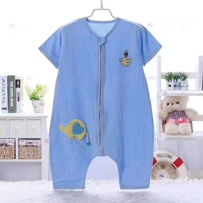 萌福豆豆分腿睡袋春夏季男女宝宝纯棉防踢被睡觉神器空调房防着凉