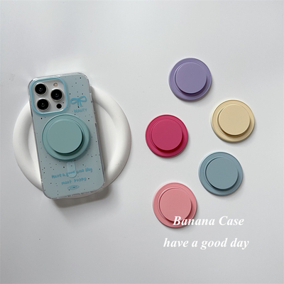 韩国小众ins马卡龙圆形磁吸支架