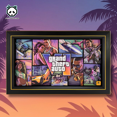 侠盗猎车手GTA6给他a罪恶都市R星游戏周边纸艺立体电竞房装饰挂画