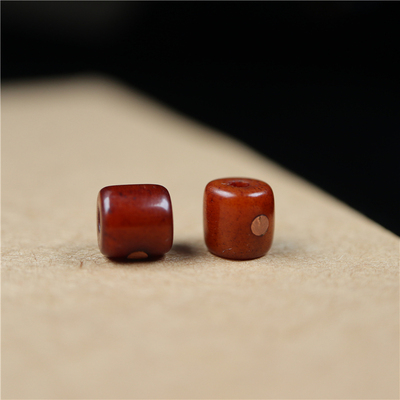 8mm天然西藏牦牛骨珠精工嵌铜珠