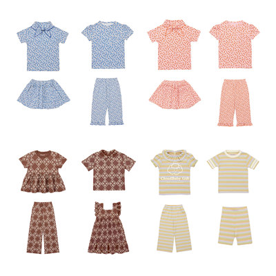 2026夏季mp女童田园风碎花套装