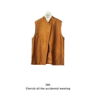 ZH【南流景】刺绣马夹中式上衣