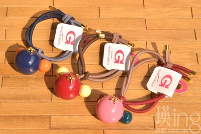 进口GRAIN DE BEAUTE发饰米奇头圆球手环皮筋发圈