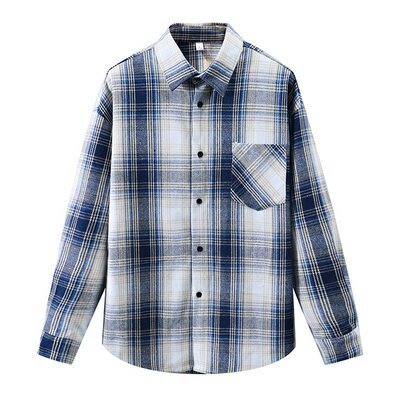 宾杰【厂家直销】迷彩春季新款格子潮牌百搭衬衫男士长袖日系港风