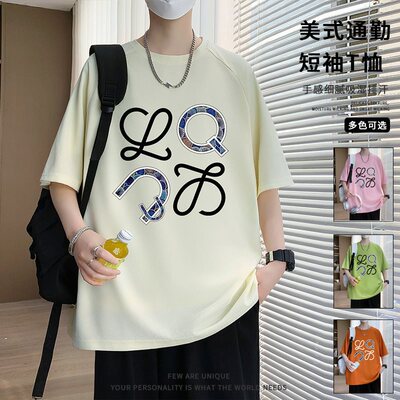 26482新款印花短袖T恤2026春夏新款男士高品质韩版休闲舒适百搭时